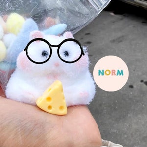 Furry Hamster With Glasses Nerdy Mouse Mochi Taba Squishy Fidget Toy ...