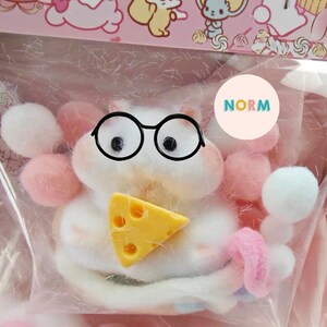 Furry Hamster With Glasses Nerdy Mouse Mochi Taba Squishy Fidget Toy ...