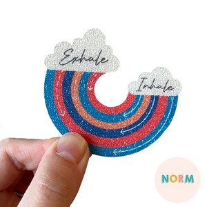 4 Pc Star & Heart Rainbow Breathing Stickers Calm Sensory Tool Texture ...