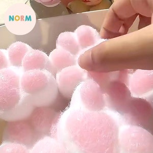 Furry Cat Paw Mochi Taba Squishy Fidget Toy Stress Reliever for Adult ...