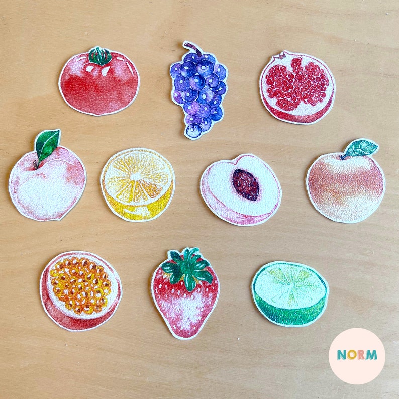 Set of 10 Fruits Calm Sensory Texture Self-care Stickers - Etsy