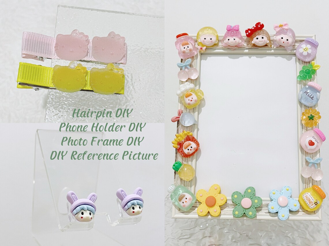 10pcs Mixed Flowers Crystal Cute Cabochons, DIY Crafts, Fruits Cabochon ...