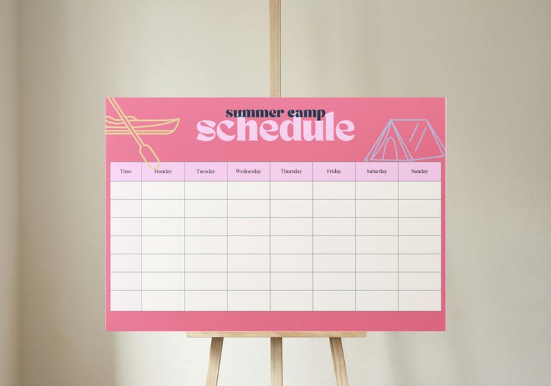 Editable Summer Camp Schedule Template: Canva Planner for Kids (digital ...