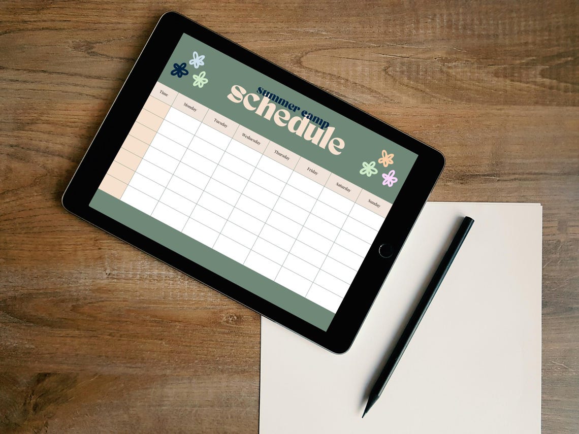 Editable Summer Camp Schedule Template: Canva Planner for Kids (digital ...