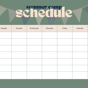 Editable Summer Camp Schedule Template: Canva Planner for Kids (digital Download) - Etsy