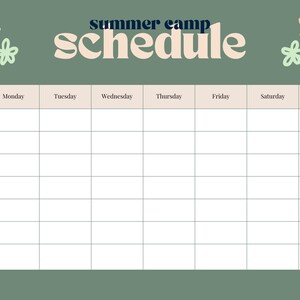 Editable Summer Camp Schedule Template: Canva Planner for Kids (digital ...