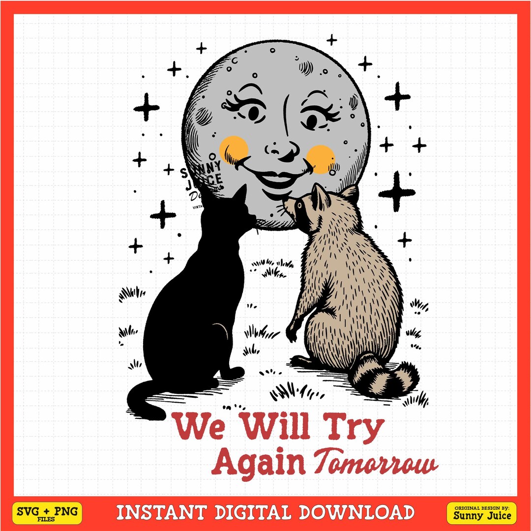We Will Try Again Tomorrow, SVG PNG File, Retro Trendy Vintage Mental ...