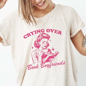 Crying Over Book Boyfriends, SVG PNG File, Trendy Vintage Bookish Retro ...
