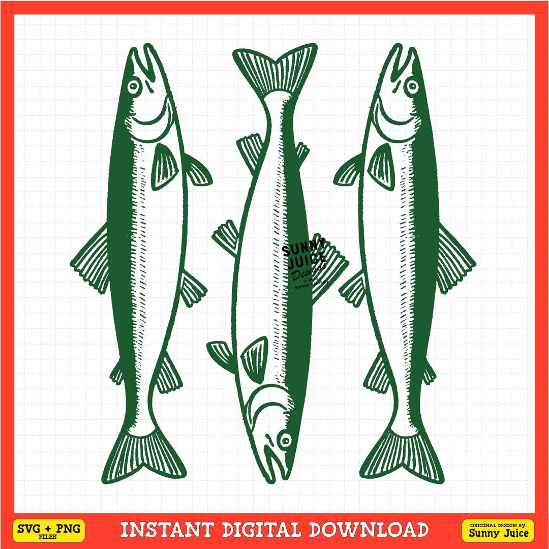 Tinned Fish Sardines SVG & PNG Design File for Tees Retro Tinned Fish ...