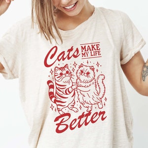 Cats Make My Life Better, SVG PNG File, Trendy Vintage Retro Cat Lover ...