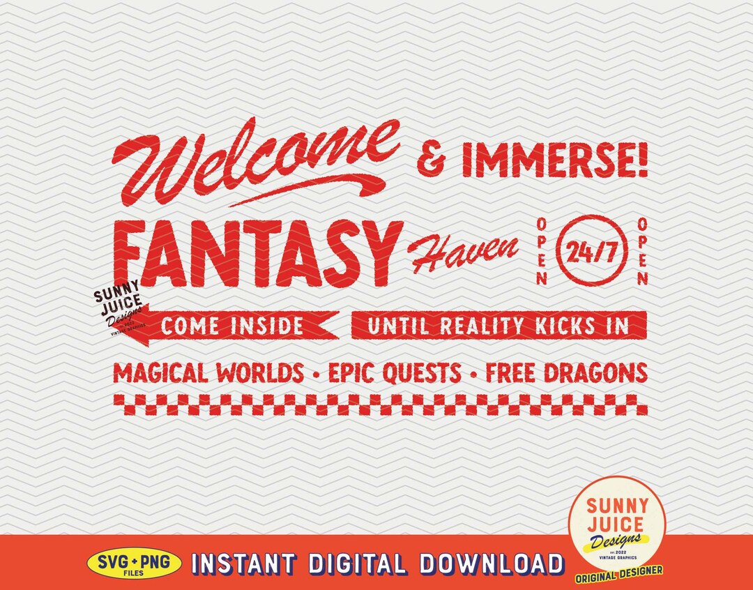 Welcome to Fantasy Haven Vintage Style SVG PNG File - Trendy Bookish ...