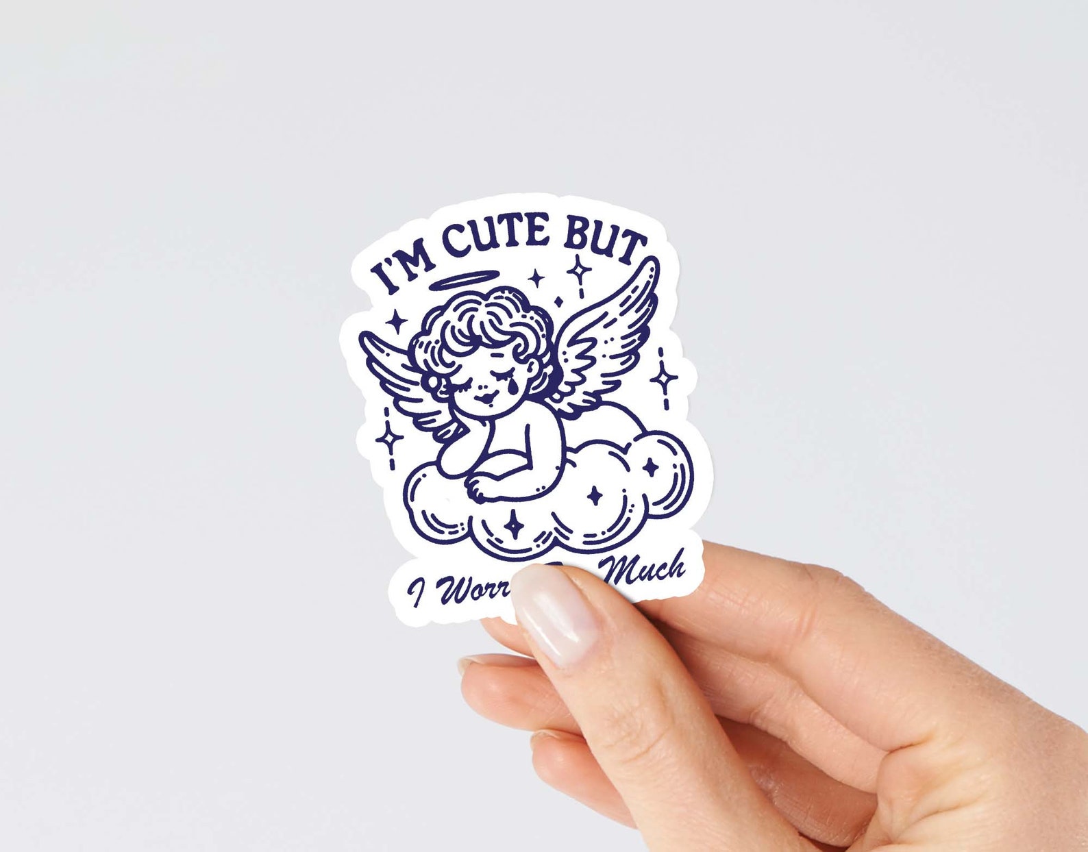 I'm Cute but I Worry Too Much, SVG PNG File, Trendy Vintage Cherub ...