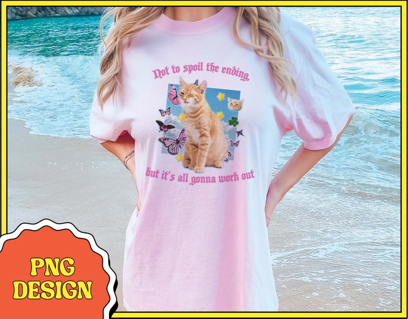 Trendy It's Gonna Work Out Y2K Cat Aesthetic PNG Design - Etsy