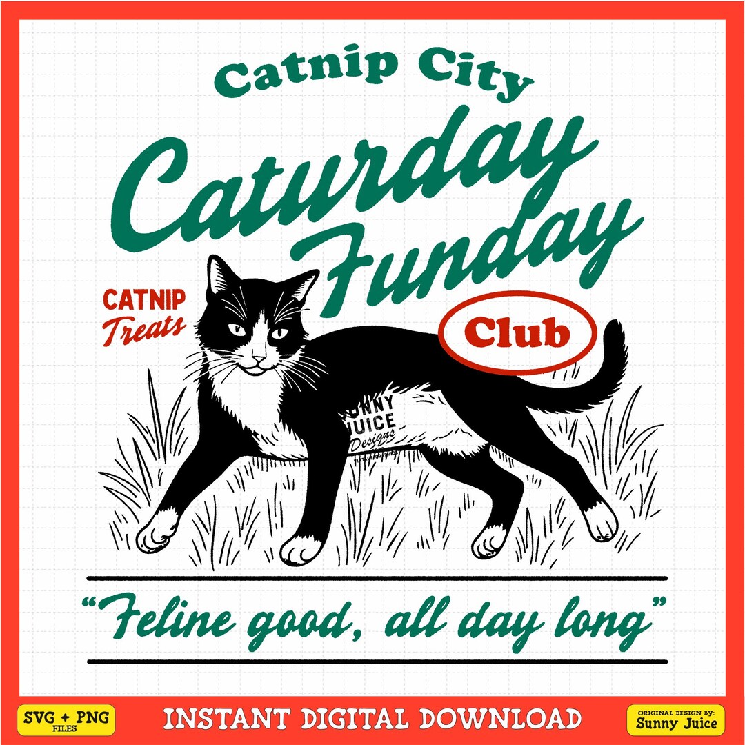 Catnip City, SVG PNG File, Funny Retro Popular Cat Lover Design for ...