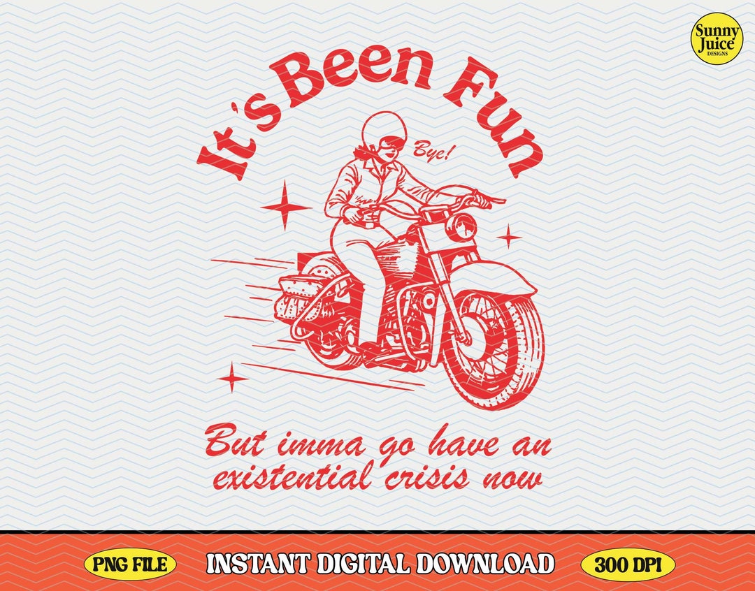 Trendy 'existential Crisis' Retro Motorcycle Girl Y2K Aesthetic PNG Design Perfect for T-shirts ...