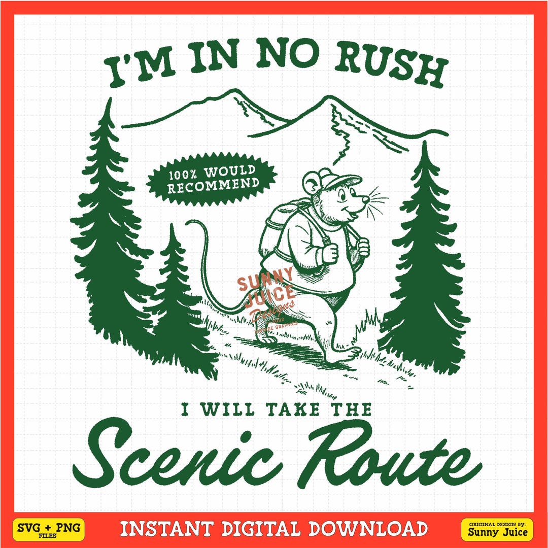 Scenic Route, SVG PNG File, Vintage Nature Hiking Mountain Lover ...