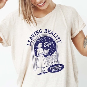 Leaving Reality Entering Fiction, SVG PNG File, Trendy Vintage Bookish ...