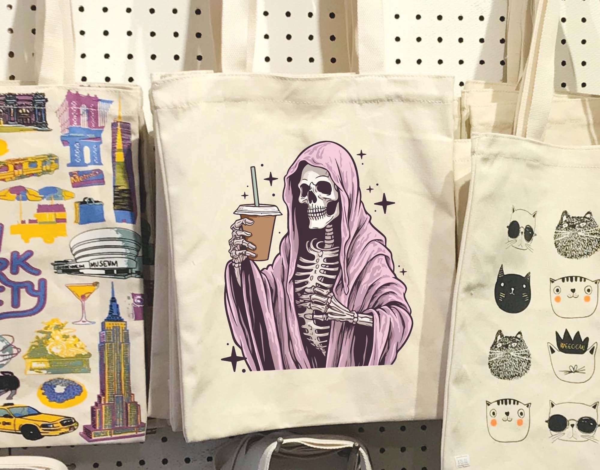 Iced Coffee Skeleton PNG File Gothic Trendy Vintage - Etsy