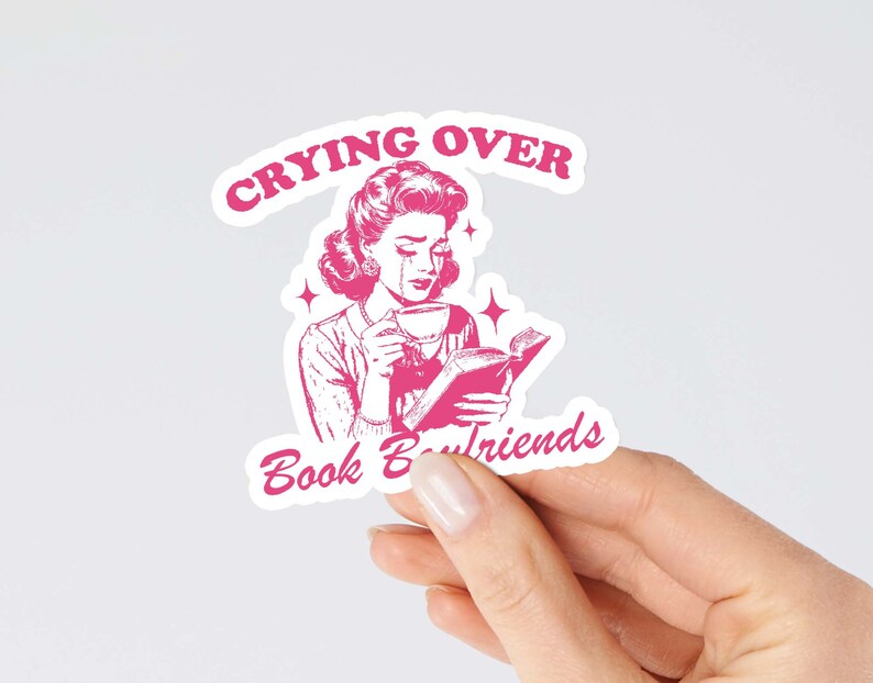 Crying Over Book Boyfriends, SVG PNG File, Trendy Vintage Bookish Retro ...