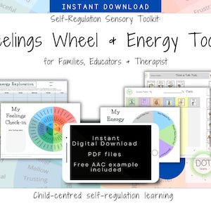 Feelings Wheel, Energy Tools, Self Regulation, Sensory Tools, Resources ...