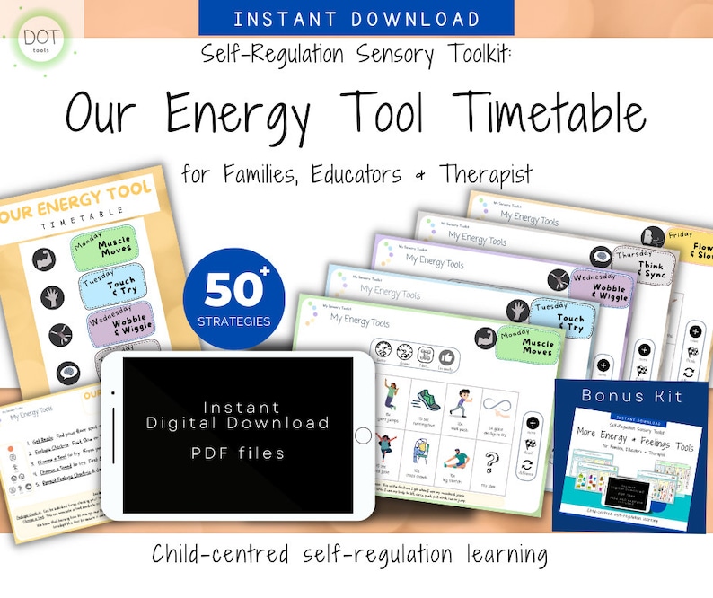 Self-regulation Tools, Sensory Tools, Choices, Sensory Break, Sensory Schedule, Energy, Emotion ...
