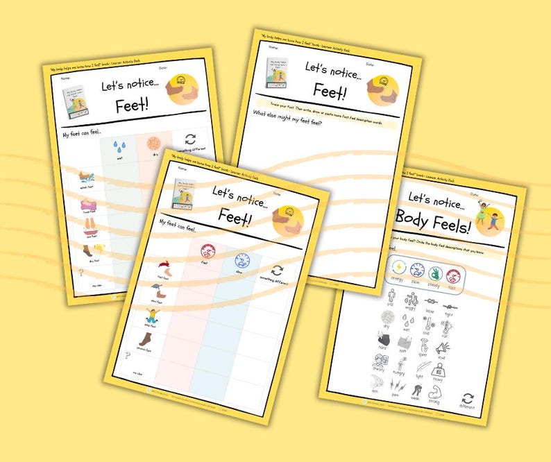 Interoception Activity WORKSHEETS, My Body Helps Me Know How I Feel ...