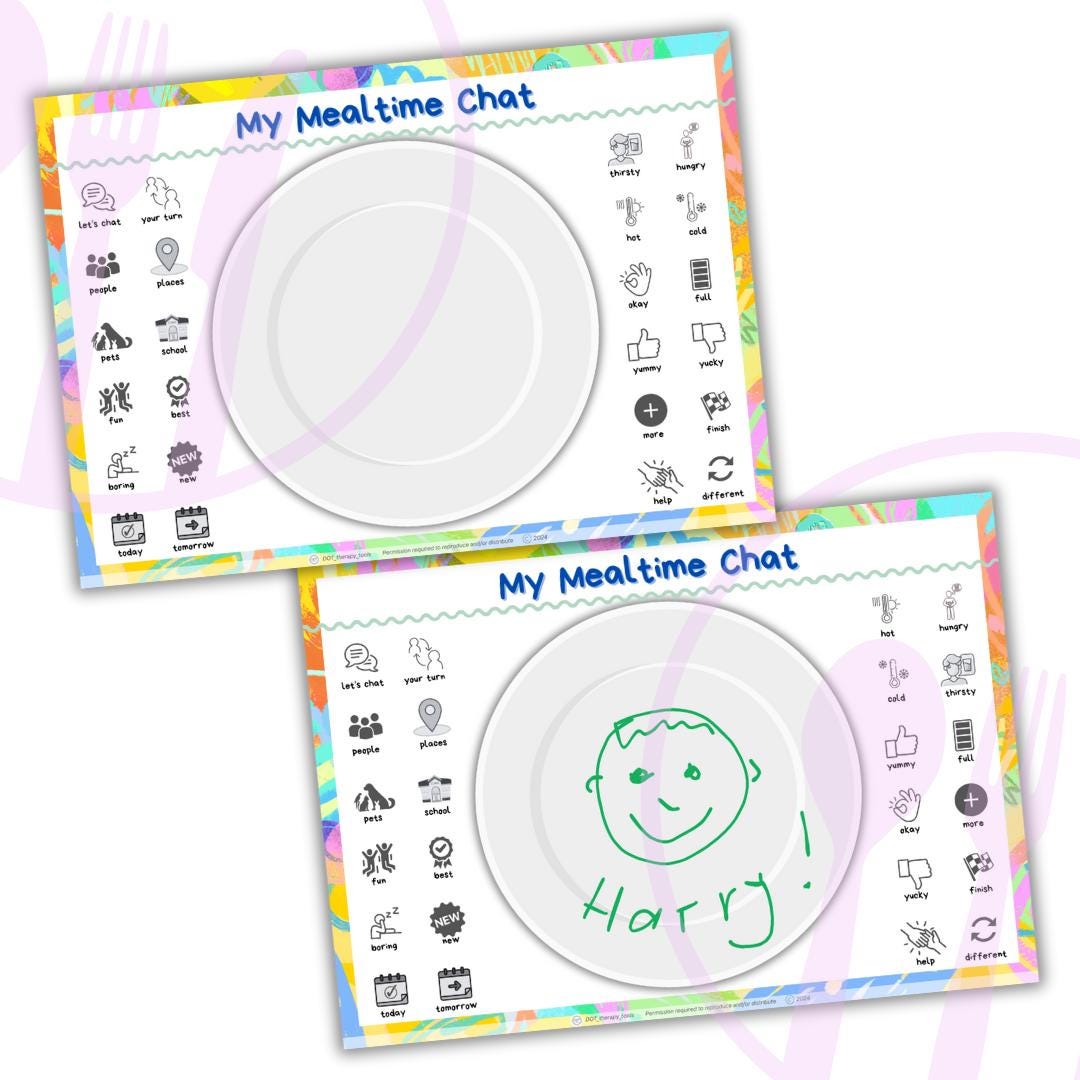 Mealtime Chat Placemats: Social Eating & Sensory Explorers, Noticing ...