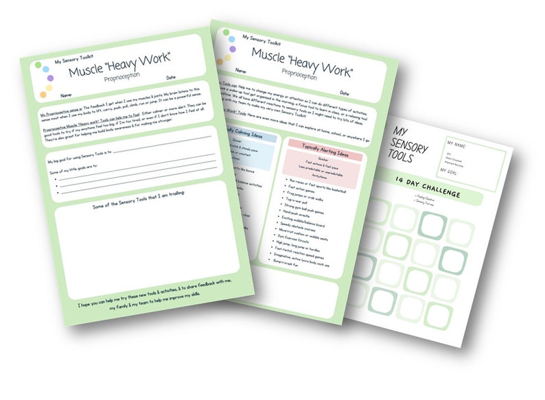 Heavy Work Sensory Tools, Resources, Self-regulation, Proprioception ...