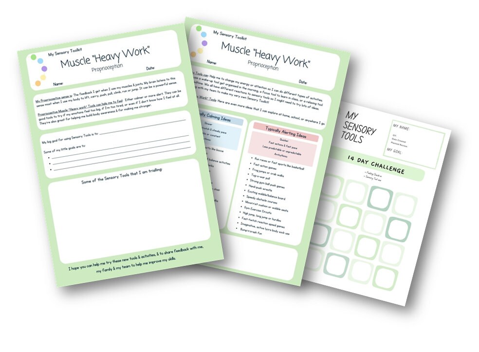 Heavy Work Sensory Tools, Resources, Self-regulation, Proprioception ...