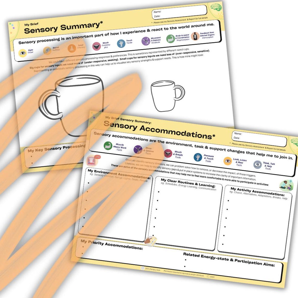 Sensory Summary Support Plans, Sensory Processing, Cups, Accommodations, Tools, Self-regulation ...