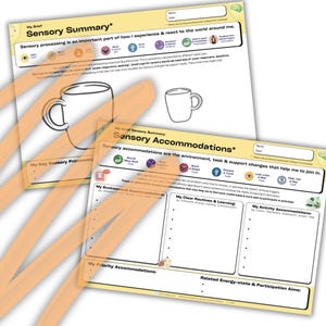 Sensory Summary Support Plans, Sensory Processing, Cups, Accommodations ...