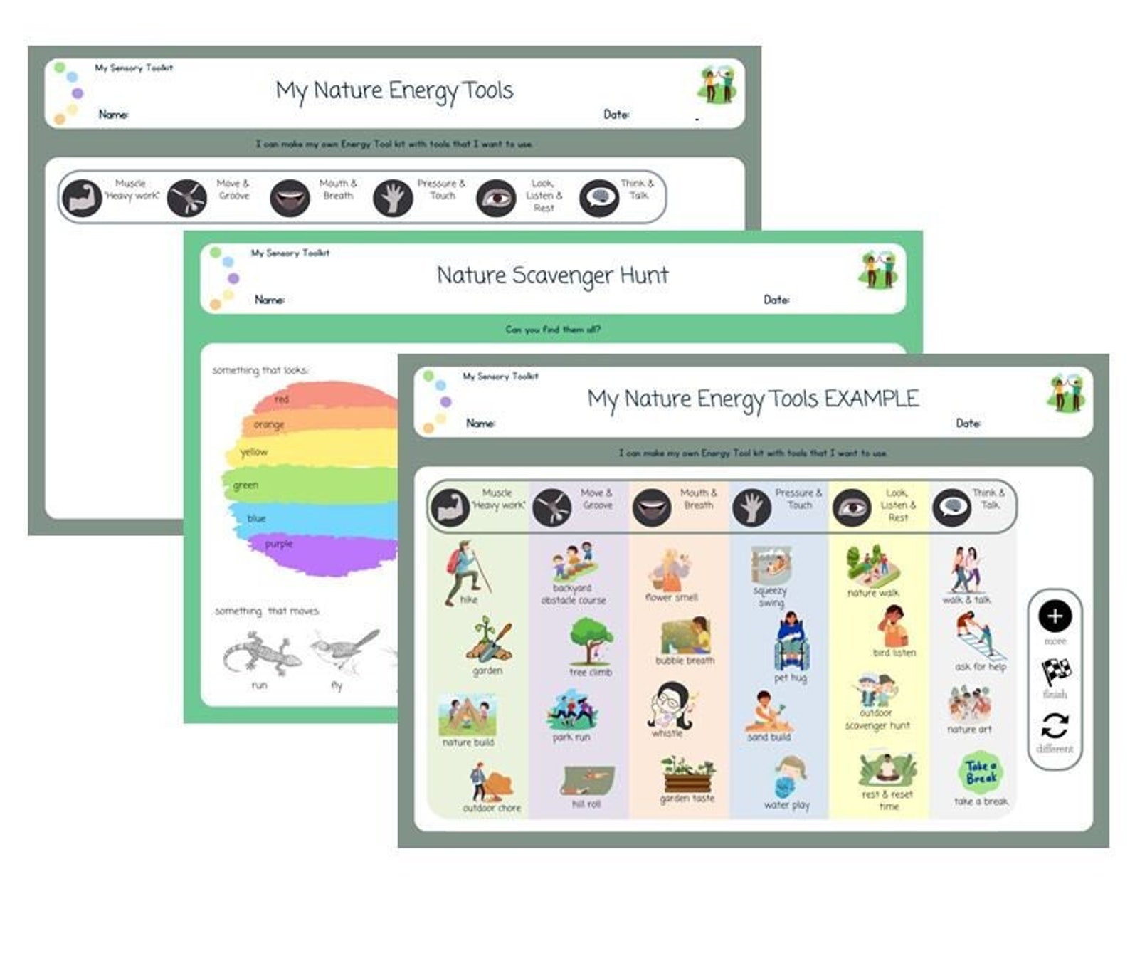 Nature Self-regulation Tools, Sensory Tool, Energy Tools, Scavenger ...