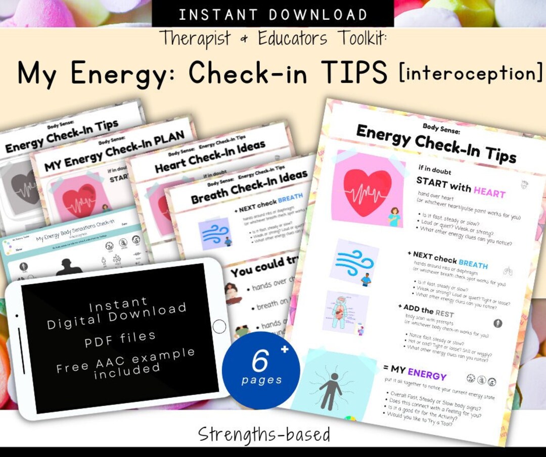 Interoception Learning Tips & Tools, Check-in, Body Cues, Sensory Tools ...