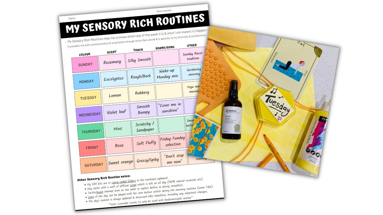 Sensory Rich Routine Plans & Visuals, Sensory Processing, Orientation ...
