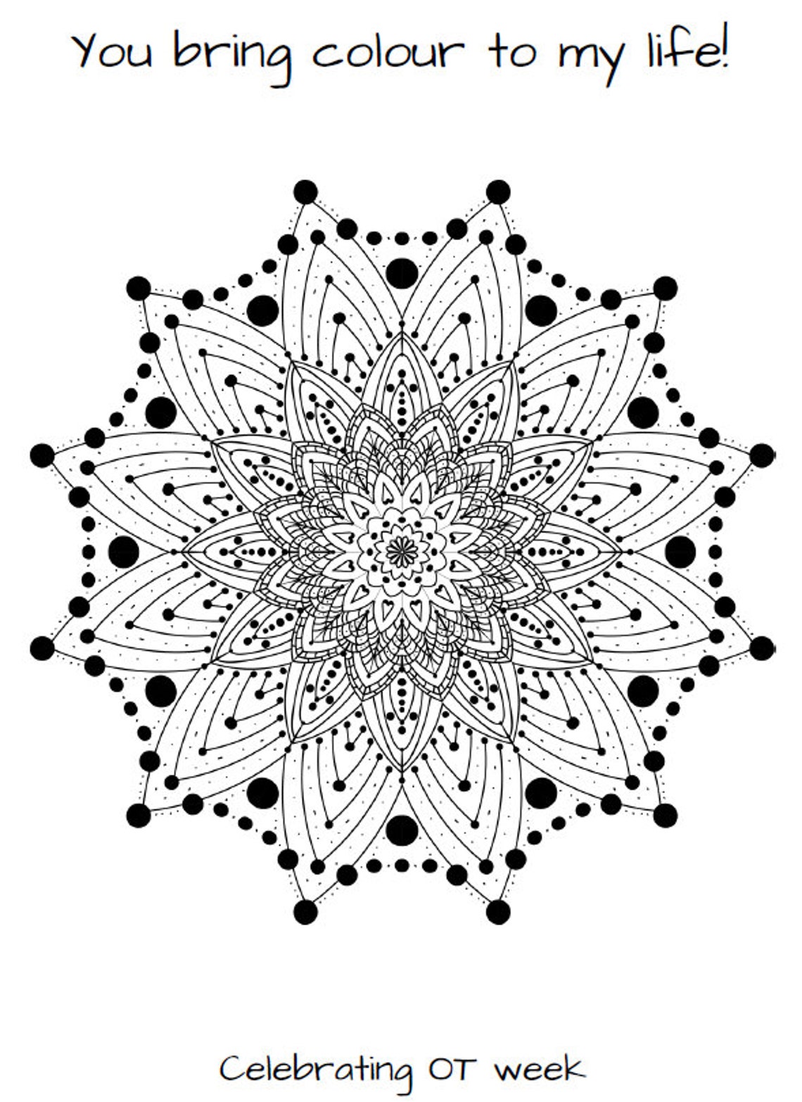 OT Week, Mandala, Colouring, Resources, Celebration, Occupational ...