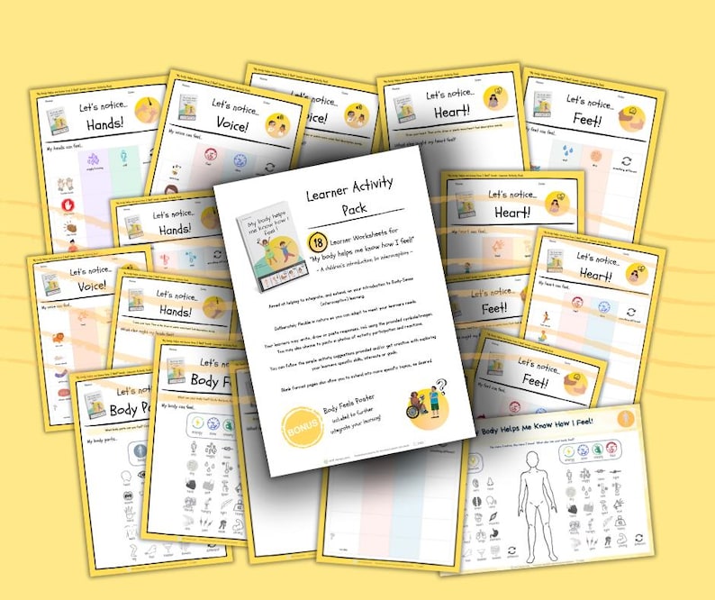 Interoception Activity WORKSHEETS, My Body Helps Me Know How I Feel ...