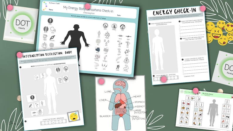 Interoception Reflection & Learning Tools 3, Body Sense, Energy, Self ...