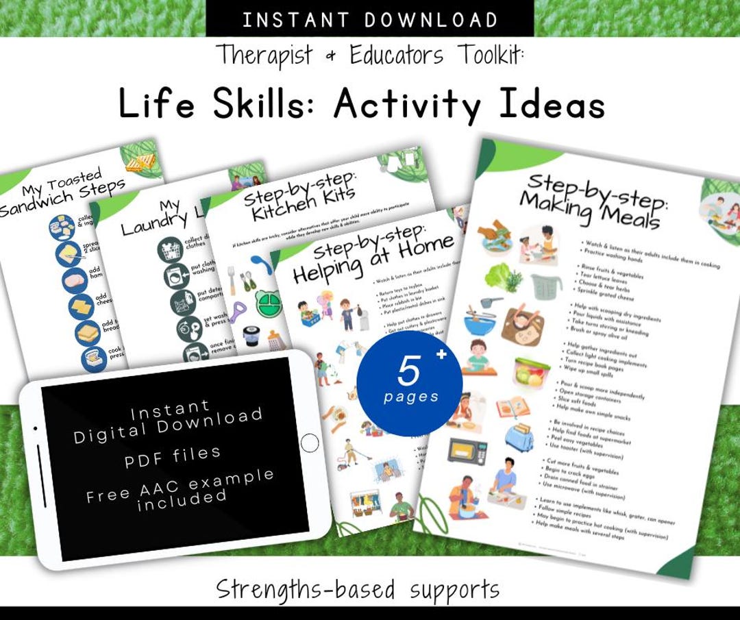 Life Skills: Activities, Cooking, Chores, Helping, Laundry, Meal Prep ...