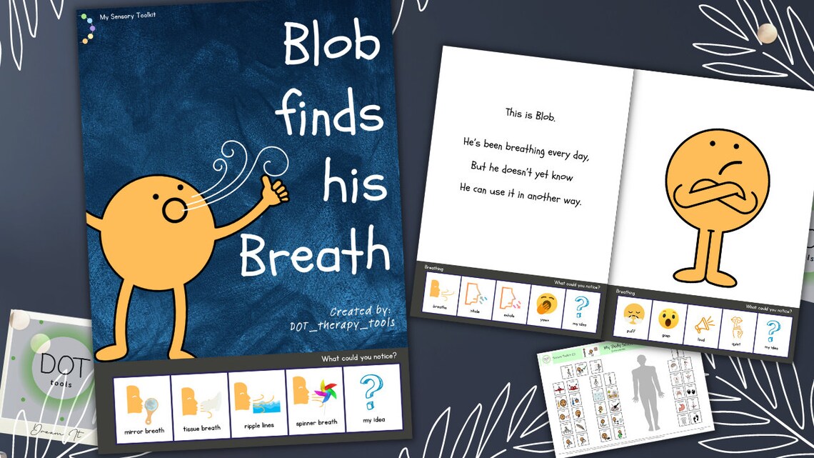 Breathing & Interoception Children's Book, Blob Finds His Breath, Body ...