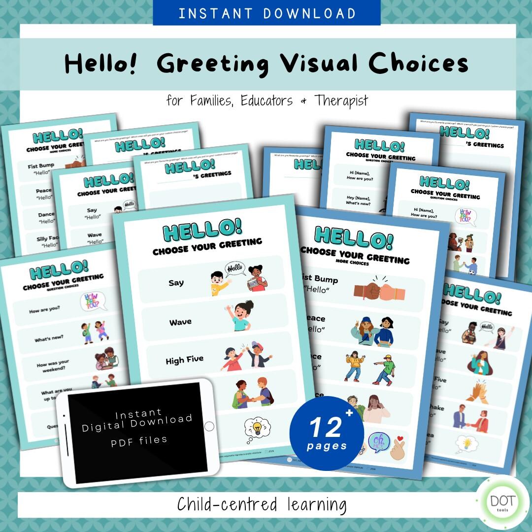Hello! Greeting Choices Visuals/posters, Child & Teen/young Adult ...