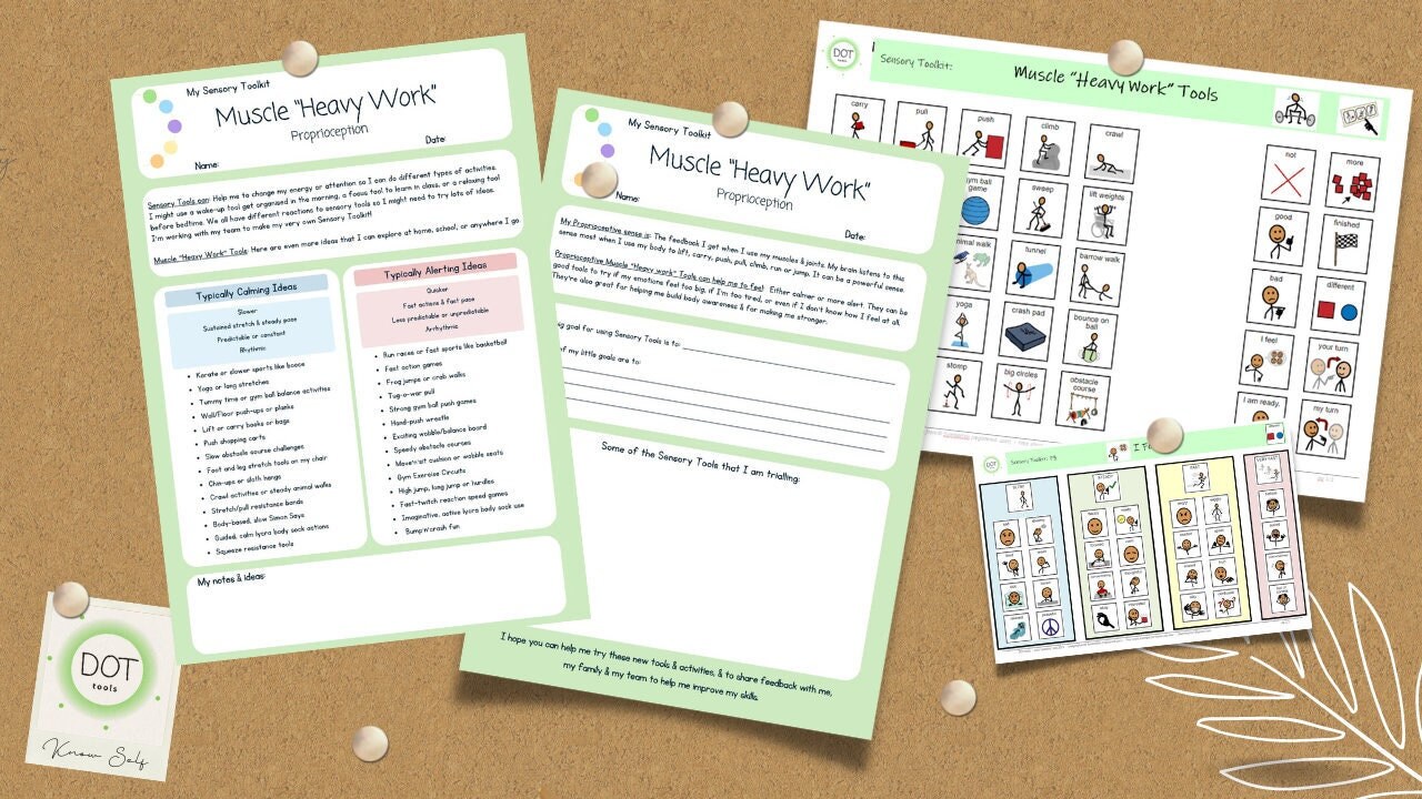 Heavy Work Sensory Tools, Resources, Self-regulation, Proprioception ...