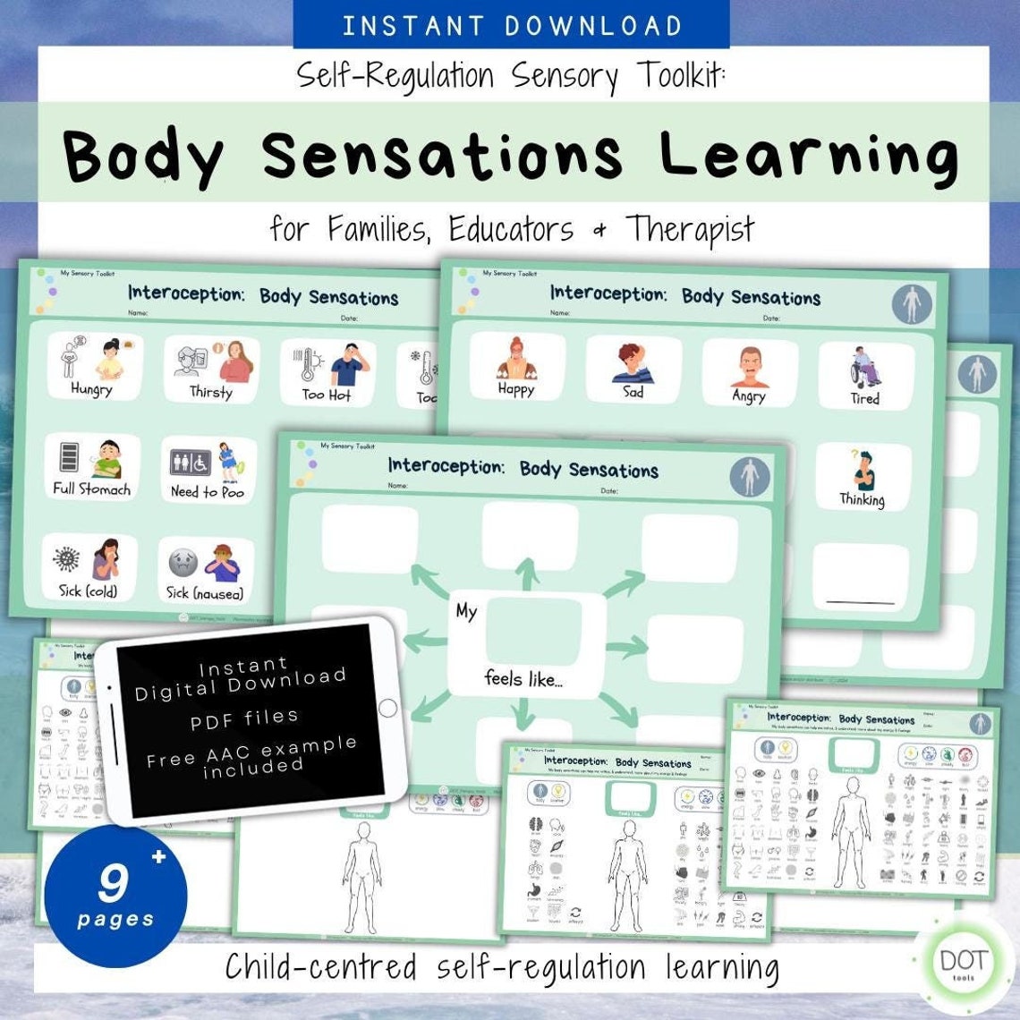 Body Sensations: Learning Worksheets, Cues, Energy, Interoception, Self ...
