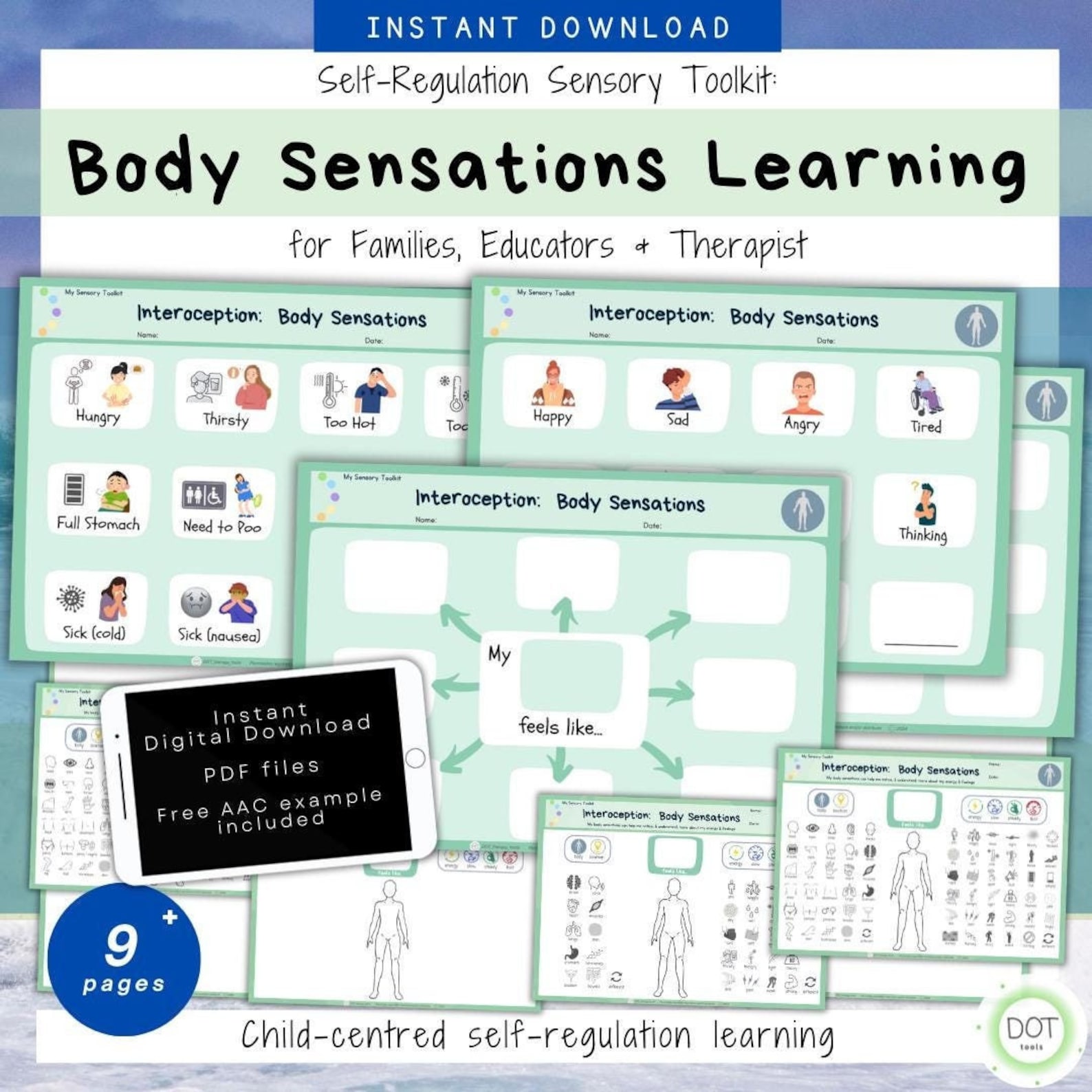 Body Sensations: Learning Worksheets, Cues, Energy, Interoception, Self ...