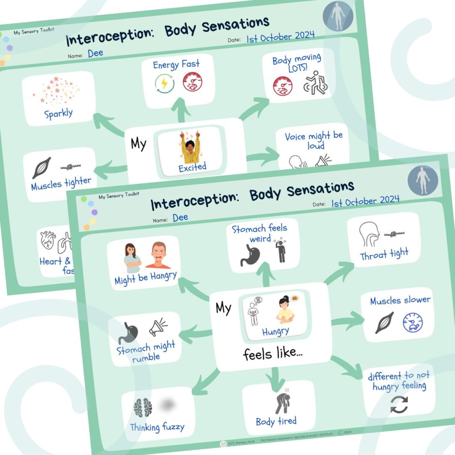 Body Sensations: Learning Worksheets, Cues, Energy, Interoception, Self ...