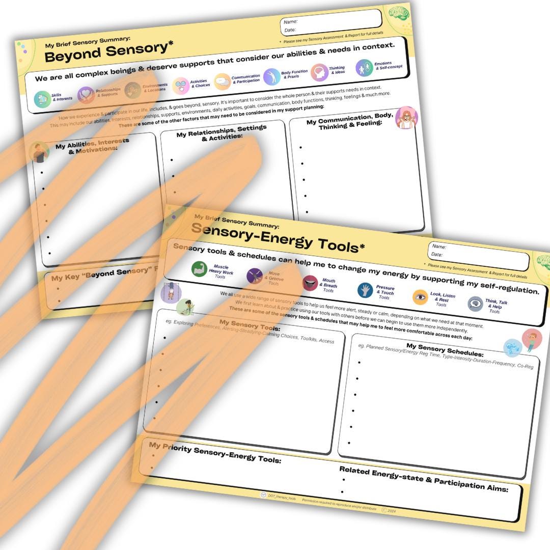 UPDATED Sensory Summary Support Plans, Sensory Processing, Cups ...