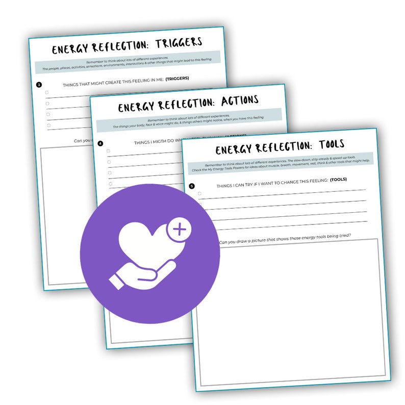 Interoception Reflection & Learning Tools 3, Body Sense, Energy, Self ...