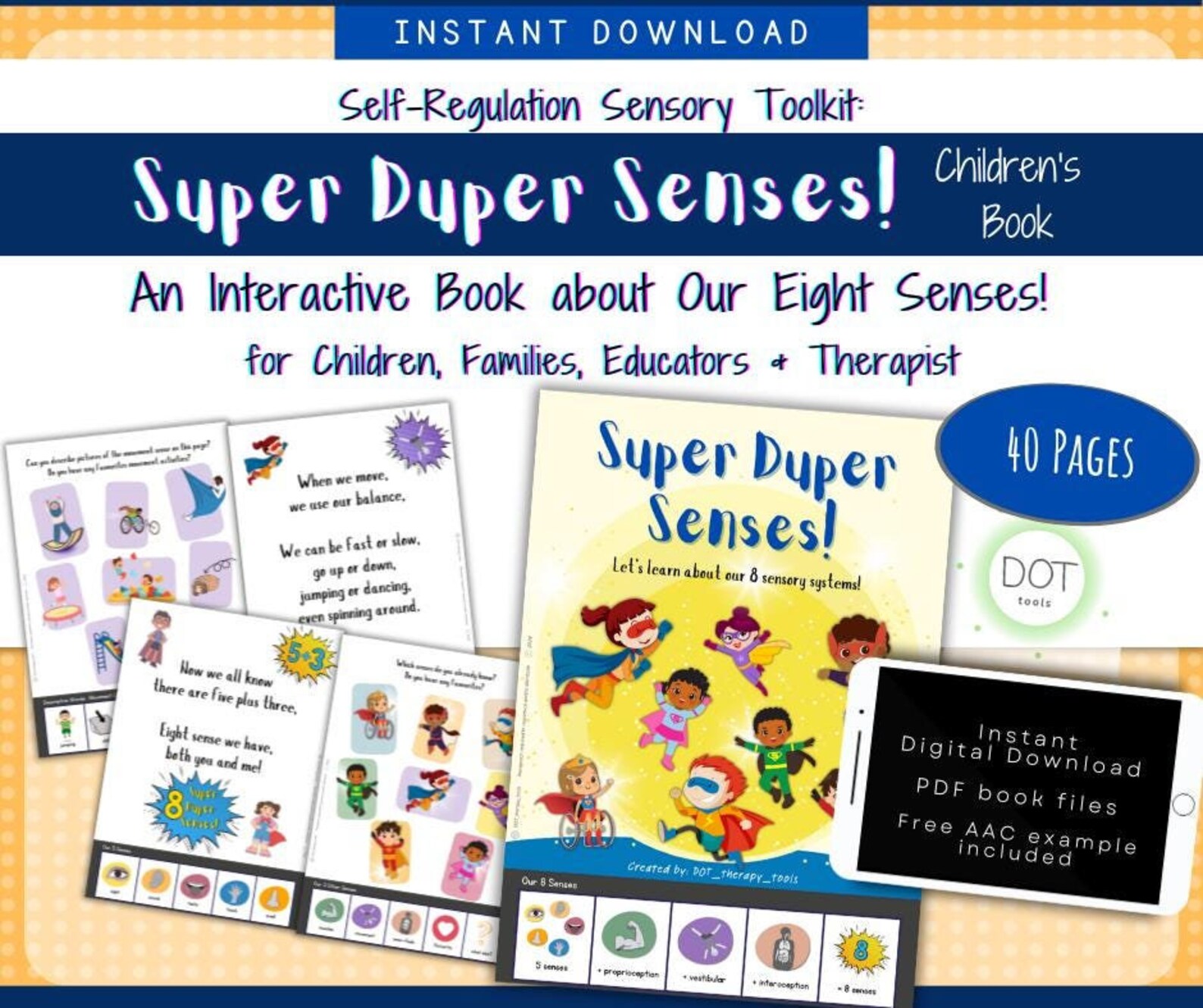 My Super Duper Senses! Children's Book, 8 Sensory Systems, Sensory ...