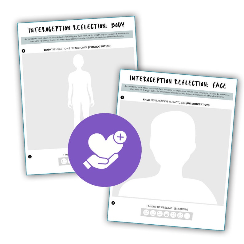 Interoception Reflection & Learning Tools 3, Body Sense, Energy, Self ...