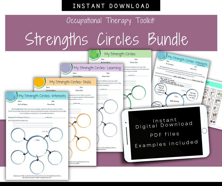Strengths & Interests Goal Setting, My Strength Circles, Strengths ...