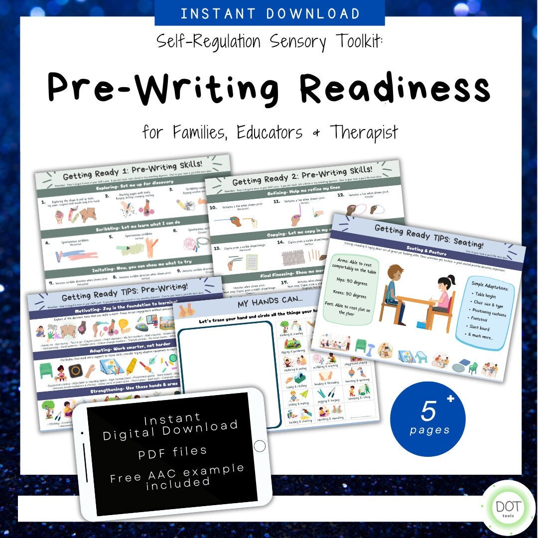 Pre-writing Skills Posters & Worksheet, Fine Motor, Seating, Hand ...